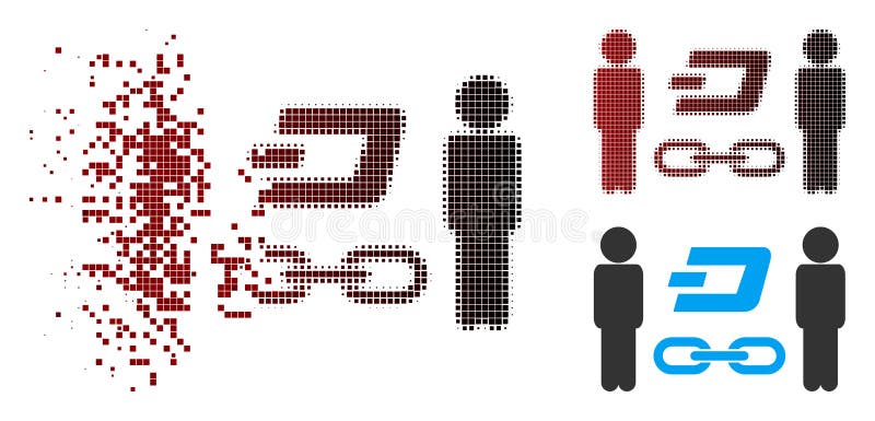 Destructed Pixel Halftone People Dash Blockchain Icon Stock Vector ... Destructed Pixel Halftone People Dash Blockchain Icon Stock Vector ...