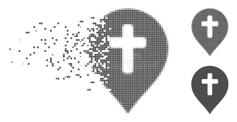Destructed Pixel Halftone Religion Cross Marker Icon Stock Vector ... Destructed Pixel Halftone Religion Cross Marker Icon Stock Vector ...