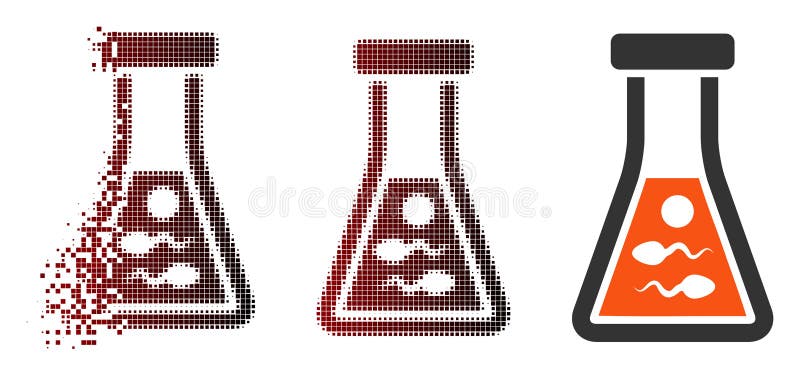 Destructed Pixel Halftone Sperm Retort Icon Stock Vector - Illustration ...