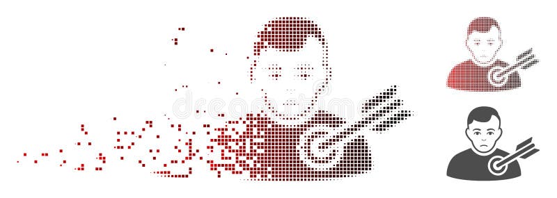 Destructed Pixel Halftone Target Person Icon Stock Vector ... Destructed Pixel Halftone Target Person Icon Stock Vector ...