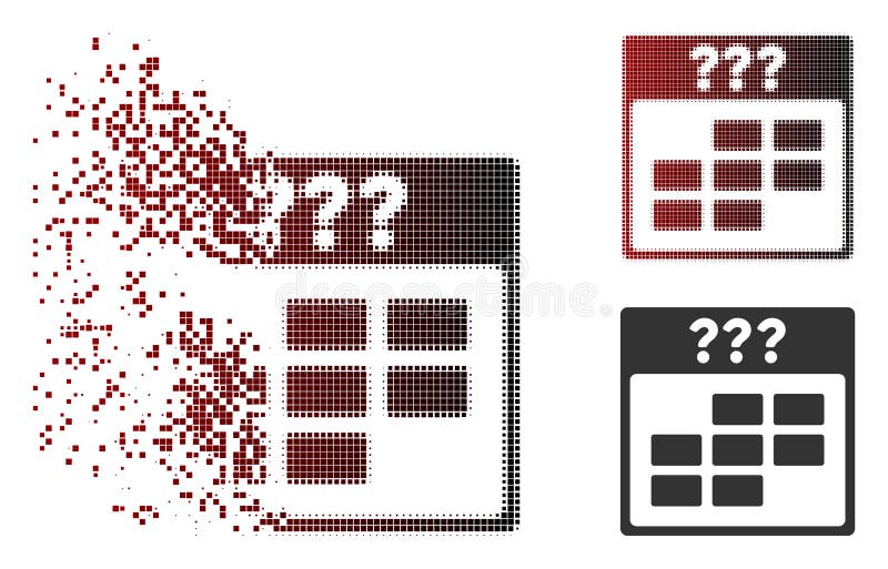 Destructed Pixel Halftone Unknown Month Calendar Grid Icon Stock Vector ... Destructed Pixel Halftone Unknown Month Calendar Grid Icon Stock Vector ...