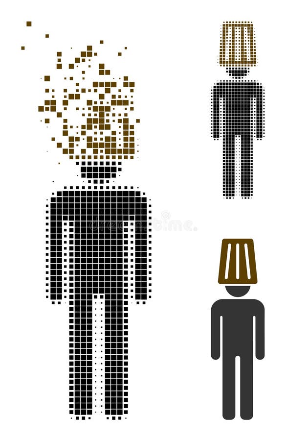 Destructed Pixel Idiot Man Icon with Halftone Version Stock Vector ... Destructed Pixel Idiot Man Icon with Halftone Version Stock Vector ...