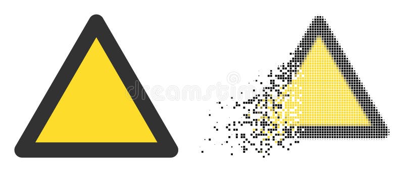 Destructed Pixel and Original Warning Triangle Icon Stock Vector ...