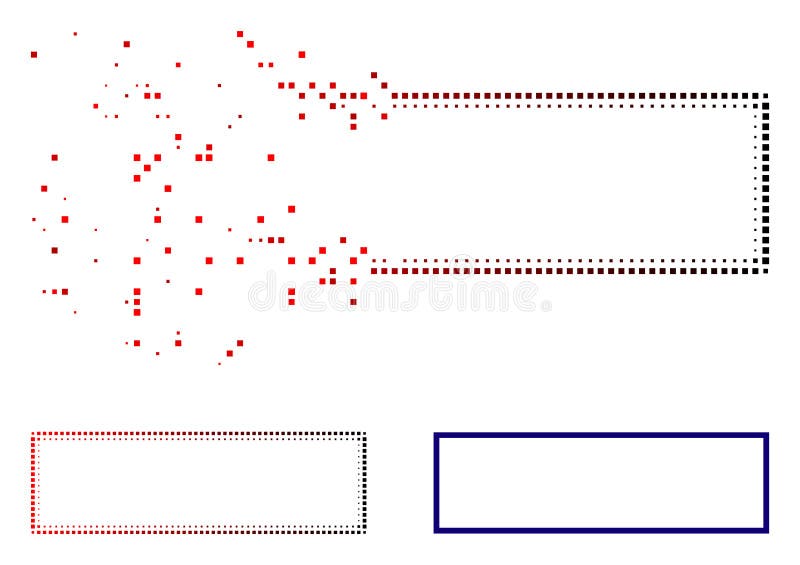 Destructed Pixelated Halftone Rectangle Frame Icon Stock Vector ...
