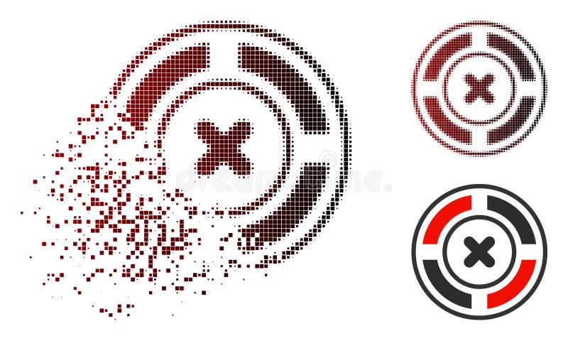 Destructed Pixelated Halftone Roulette Icon Stock Vector - Illustration ...