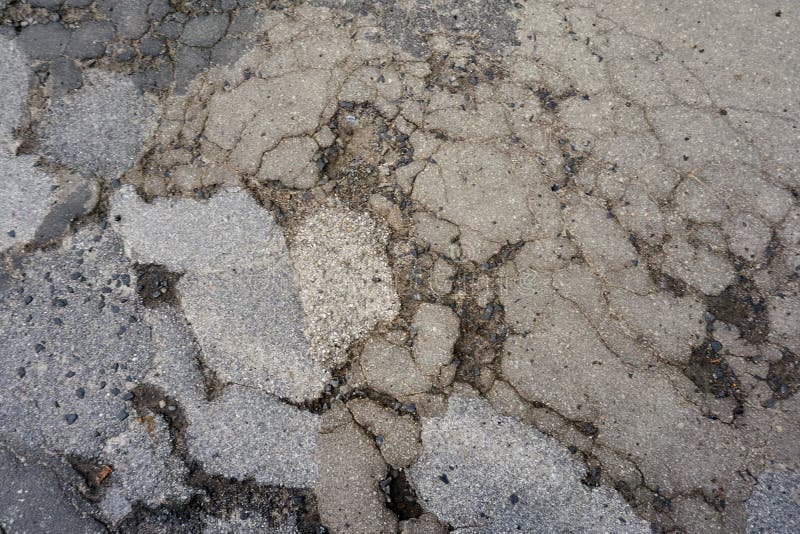 Destructed Tar Road in a Town Stock Image - Image of ground, footpath ...