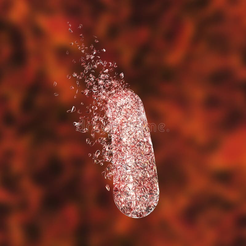 Destruction of Bacterium, Conceptual Image for the Use of Antibiotics ...