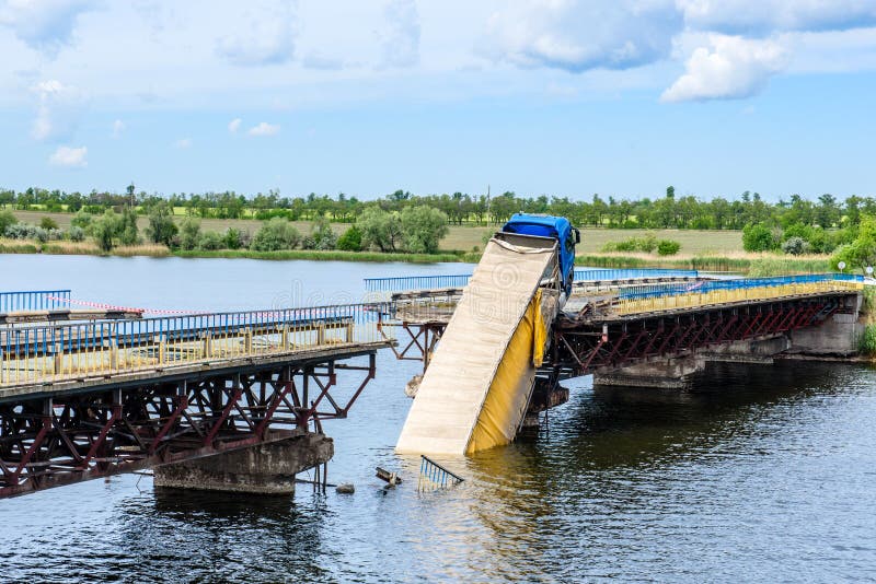 Destruction of Bridge Structures Across the River with the Collapse of ...
