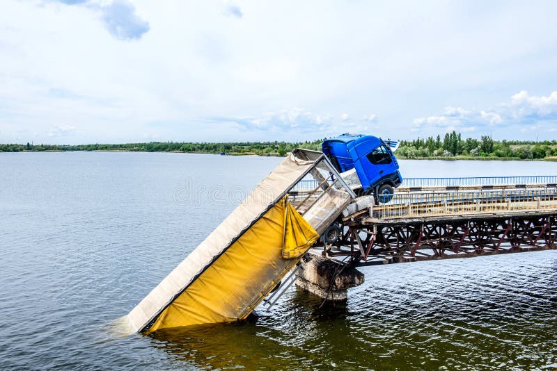 Destruction of Bridge Structures Across the River with the Collapse of ...