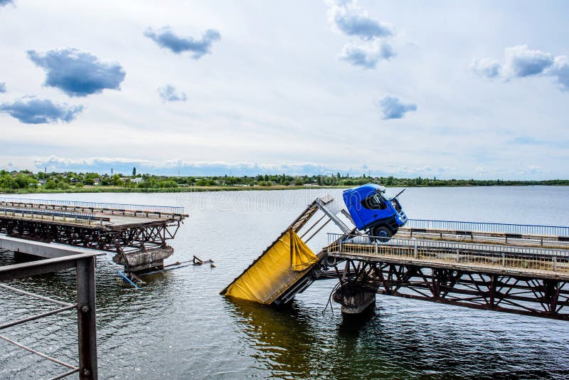 Destruction of Bridge Structures Across the River with the Collapse of ...
