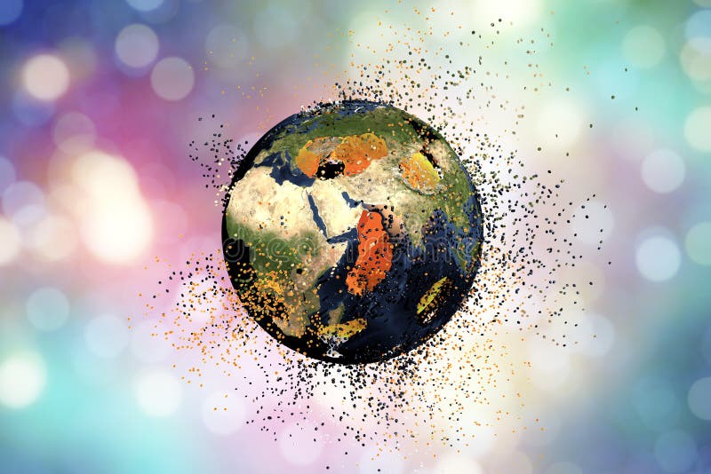 Destruction of the Earth. Global Problems Concept Stock Illustration ...