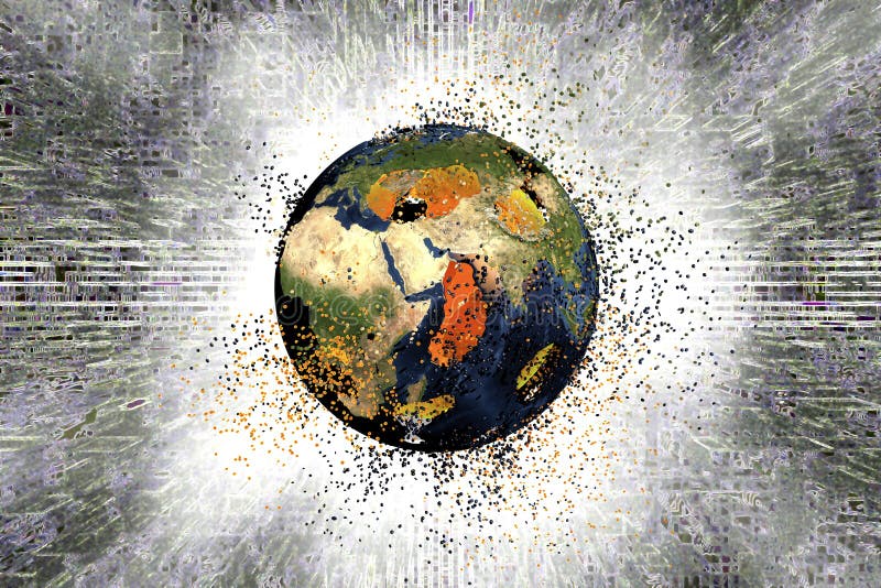 Destruction of the Earth. Global Problems Concept Stock Illustration ...