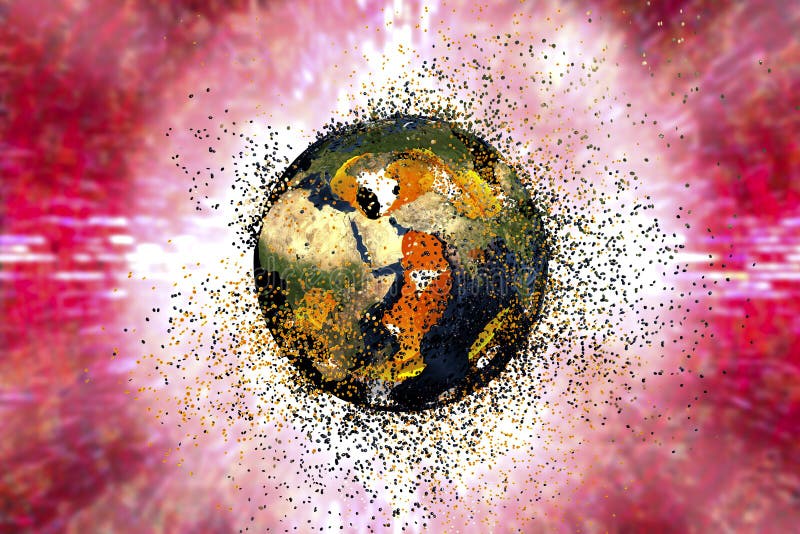 Destruction of the Earth. Global Problems Concept Stock Illustration ...