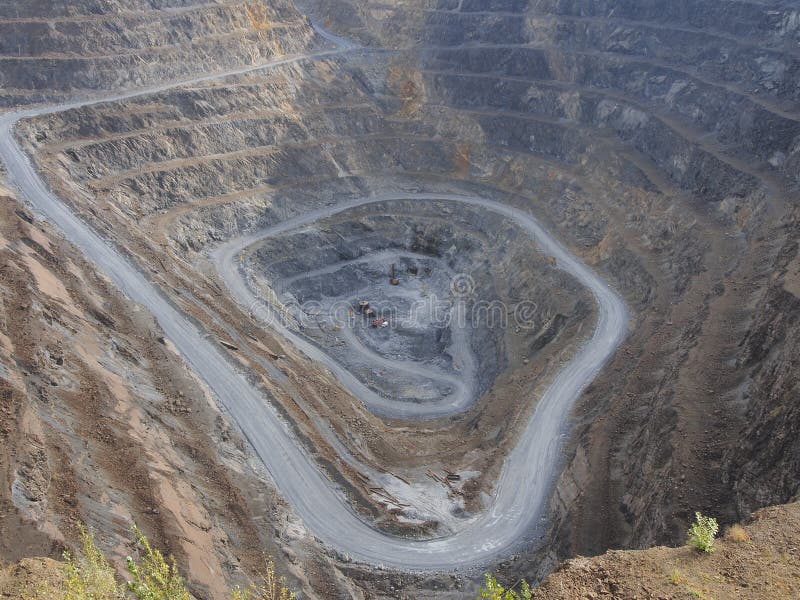 Destruction of the Environment. Giant Abandoned Quarry Stock Photo ...