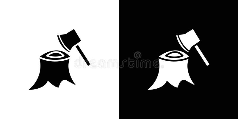 Destruction of Forests Icon Isolated Flat Vector in Outline Stock Vector - Illustration of stump ...