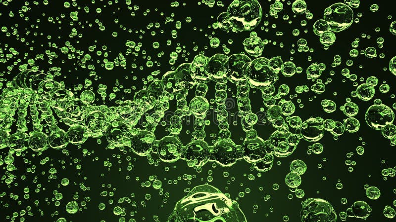 Destruction of Green Transparent DNA Molecule Model, 3D Rendering Stock ...