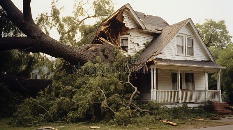 Destruction house damage stock photo. Image of structural - 372108578