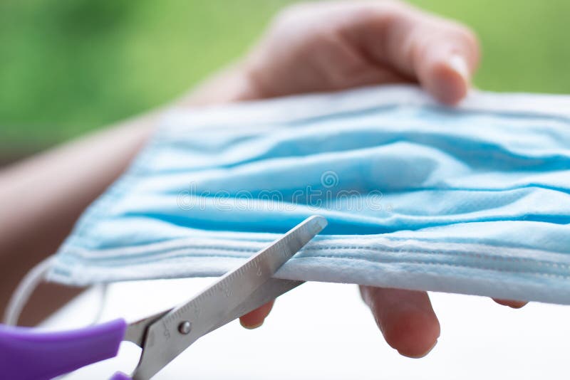 Destruction of a Medical Mask. End of Quarantine Stock Image - Image of ...