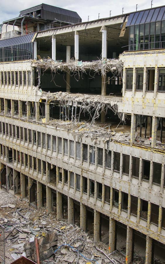 Destruction of an Office Building Stock Image - Image of outdoors ...