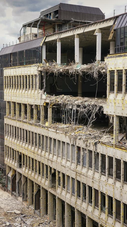 Destruction of an Office Building Stock Photo - Image of outdoors, area ...