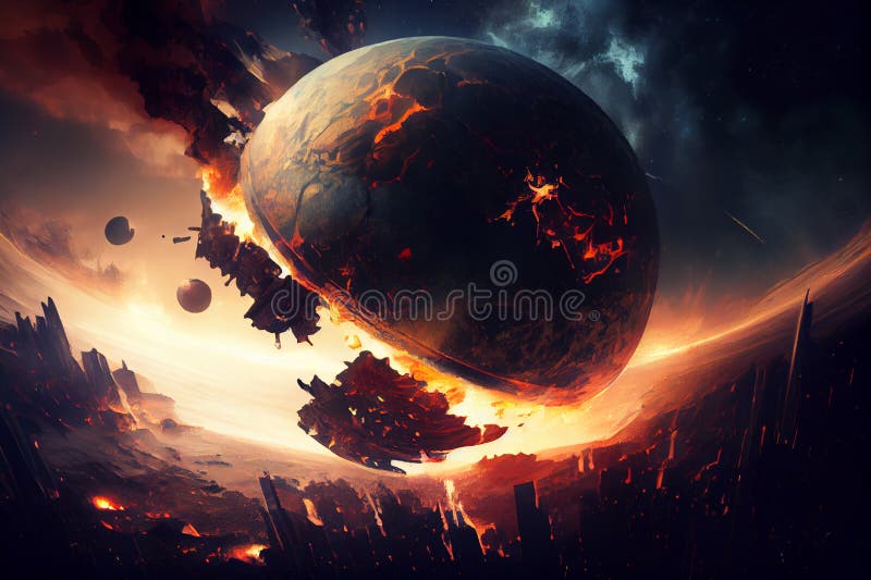 Destruction of the Planet in Space. AI Generated Stock Illustration ...