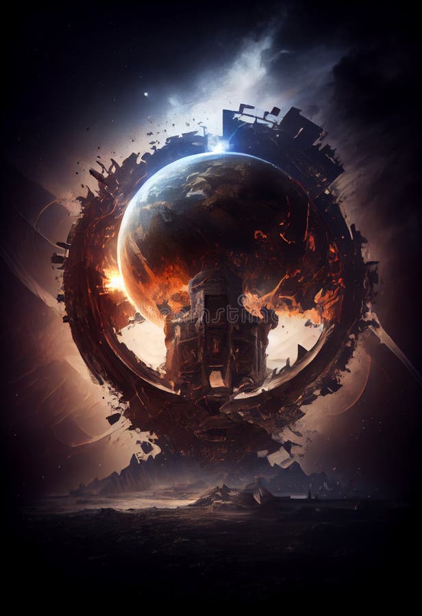 Destruction of the Planet in Space. AI Generated Stock Illustration ...