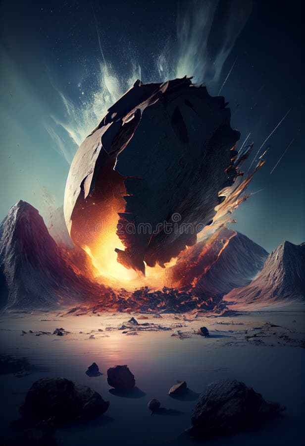 Destruction of the Planet in Space. AI Generated Stock Illustration ...