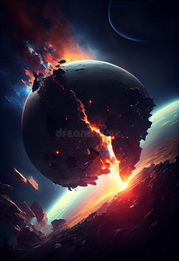 Destruction of the Planet in Space. AI Generated Stock Illustration ...