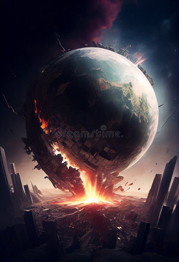 Destruction of the Planet in Space. AI Generated Stock Illustration ...