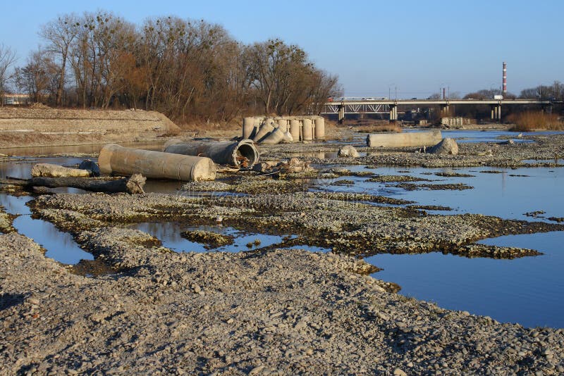 Destruction of River-bed of the River Stock Image - Image of river ...