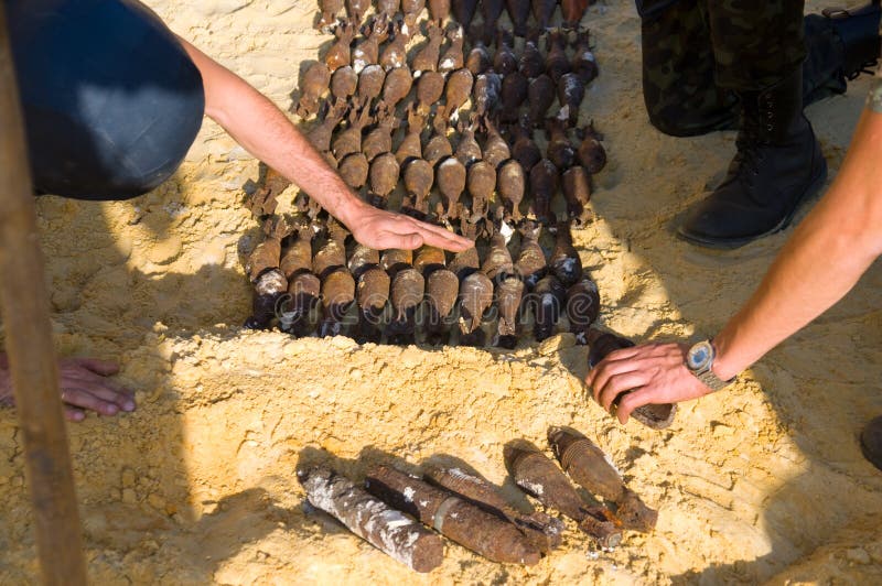 Destruction of the shells stock photo. Image of explosive - 12926358