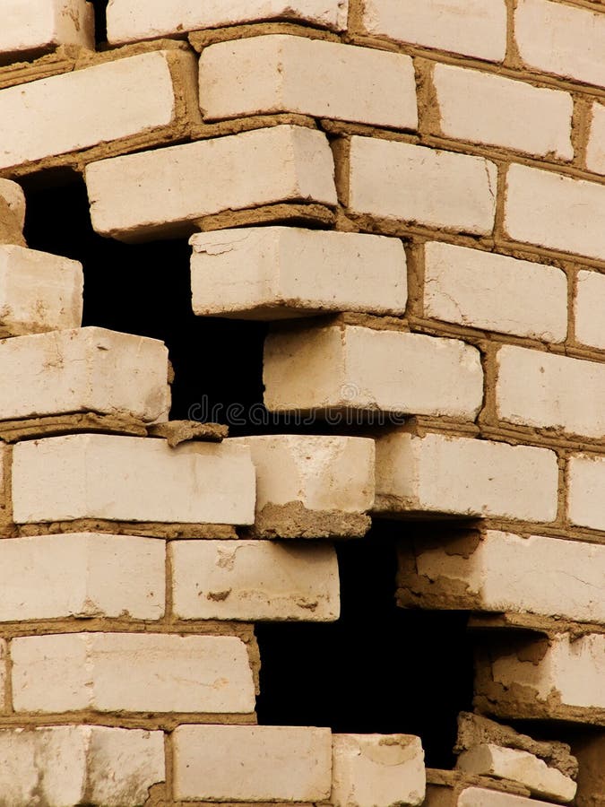 Destruction of a Wall from a Brick Stock Photo - Image of destruction ...