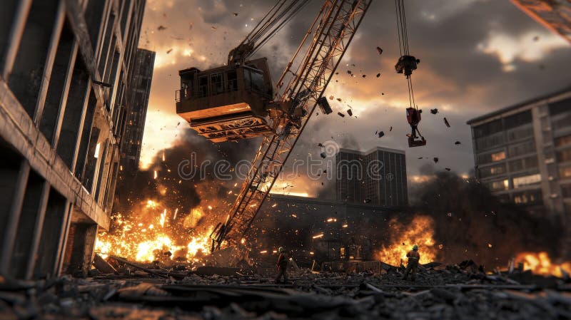 Destructive Construction Event Urban Ruins Digital Artwork Apocalyptic ...