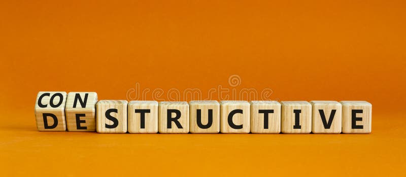 Destructive or Constructive Symbol. Turned Wooden Cubes and Changed the ...