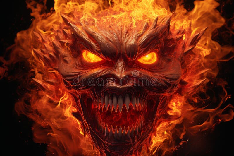 Destructive Fire Monster. Generate Ai Stock Illustration - Illustration ...