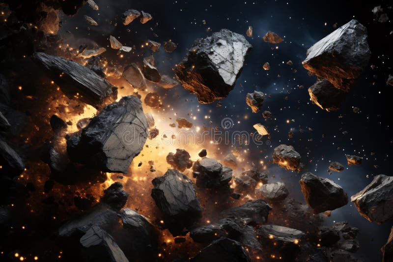 Destructive Force of Meteorite Blast Stock Illustration - Illustration ...