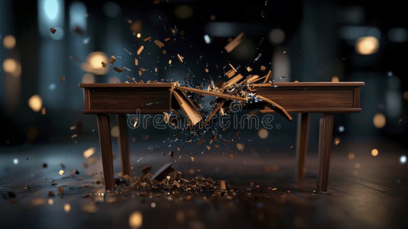 Destructive Impact of Force Modern Workspace Digital Art Dramatic ...