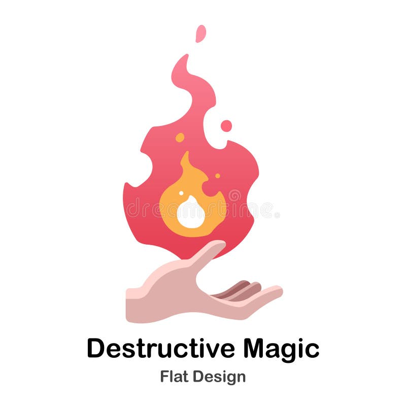 Destructive Magic Flat Icon Stock Vector - Illustration of magical ...