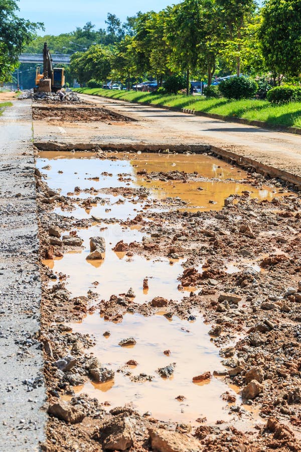 Destructive road stock photo. Image of laborer, build - 56130142
