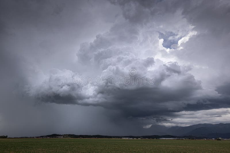Destructive Supercell Storm Stock Image - Image of lightning, landscape ...