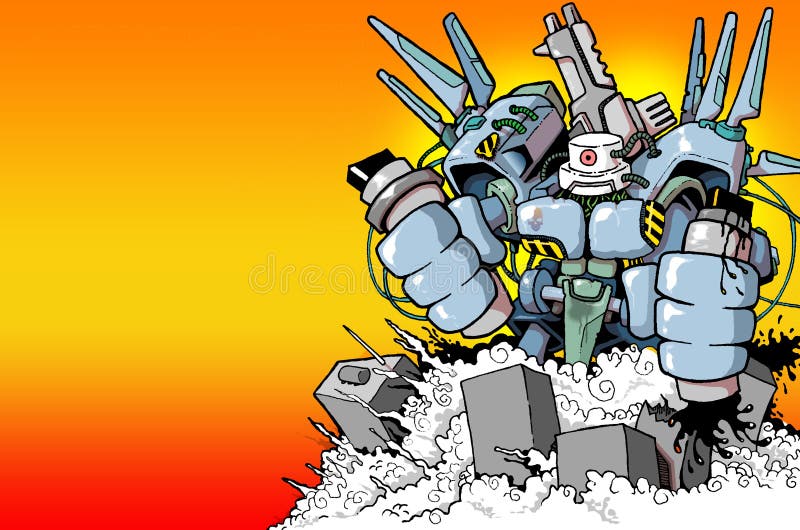 Destructor de la ciudad stock de ilustración. Ilustración de casquillo ...