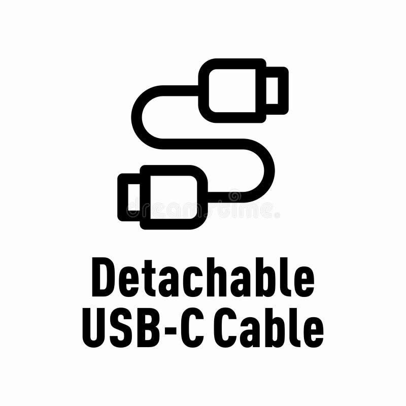 Detachable USB-C Cable Vector Information Sign Stock Vector ...