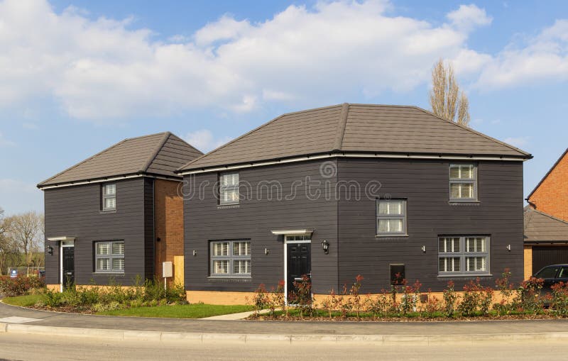 Detached New Build Homes with Black Cladding. UK Editorial Stock Photo ... Detached New Build Homes with Black Cladding. UK Editorial Stock Photo ...