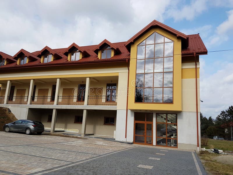 Detached Two-storey Building Facade. Architectural Design Stock Image ...