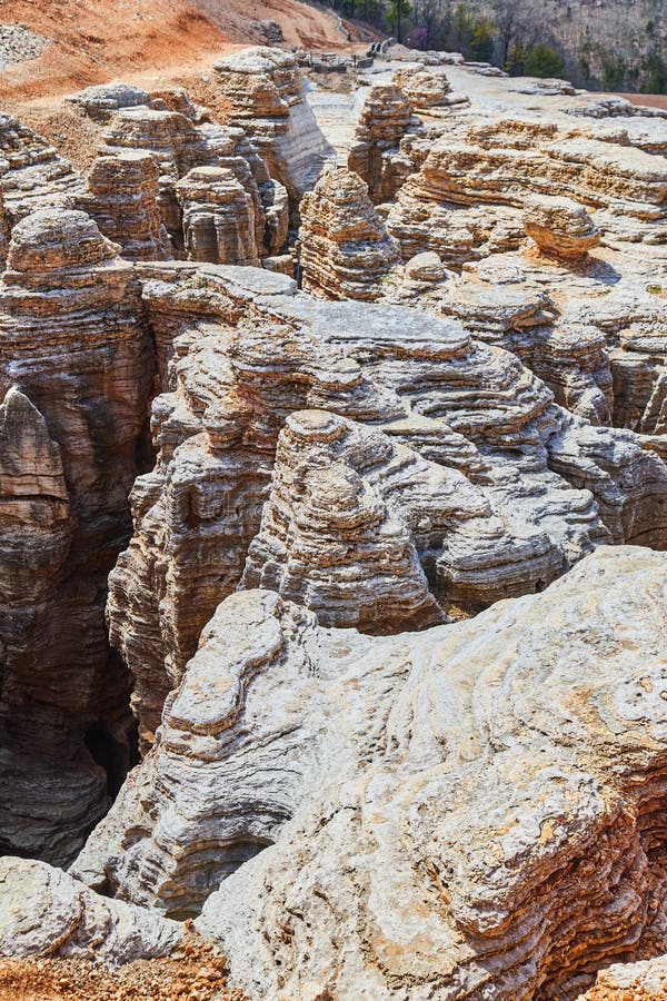 Detail from Above of Exposed Rock Formations in Field Stock Photo ...