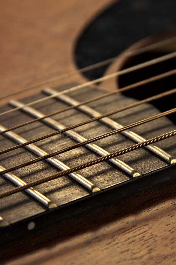 Detail of an Acoustic Guitar. Close Up. Vertical. Stock Image - Image ...