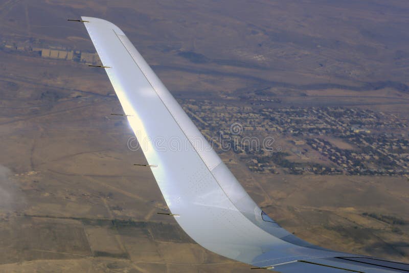 Detail of Airplane Wing in Flight Stock Image - Image of motion, wing ...