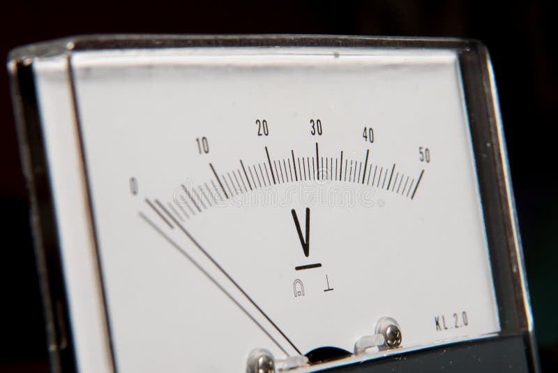 Detail of an Analog Voltmeter, Pointer Scale Stock Photo - Image of ...