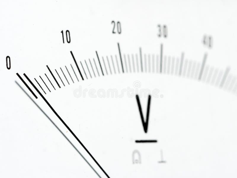 Detail of an Analog Voltmeter, Pointer Scale Stock Image - Image of ...