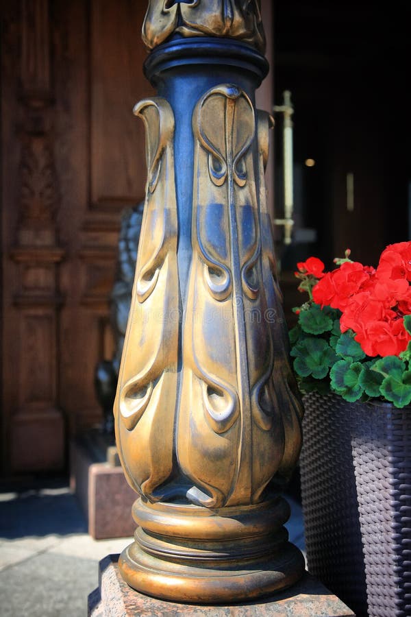 Ancient bronze column stock image. Image of iron, exterior - 128766049
